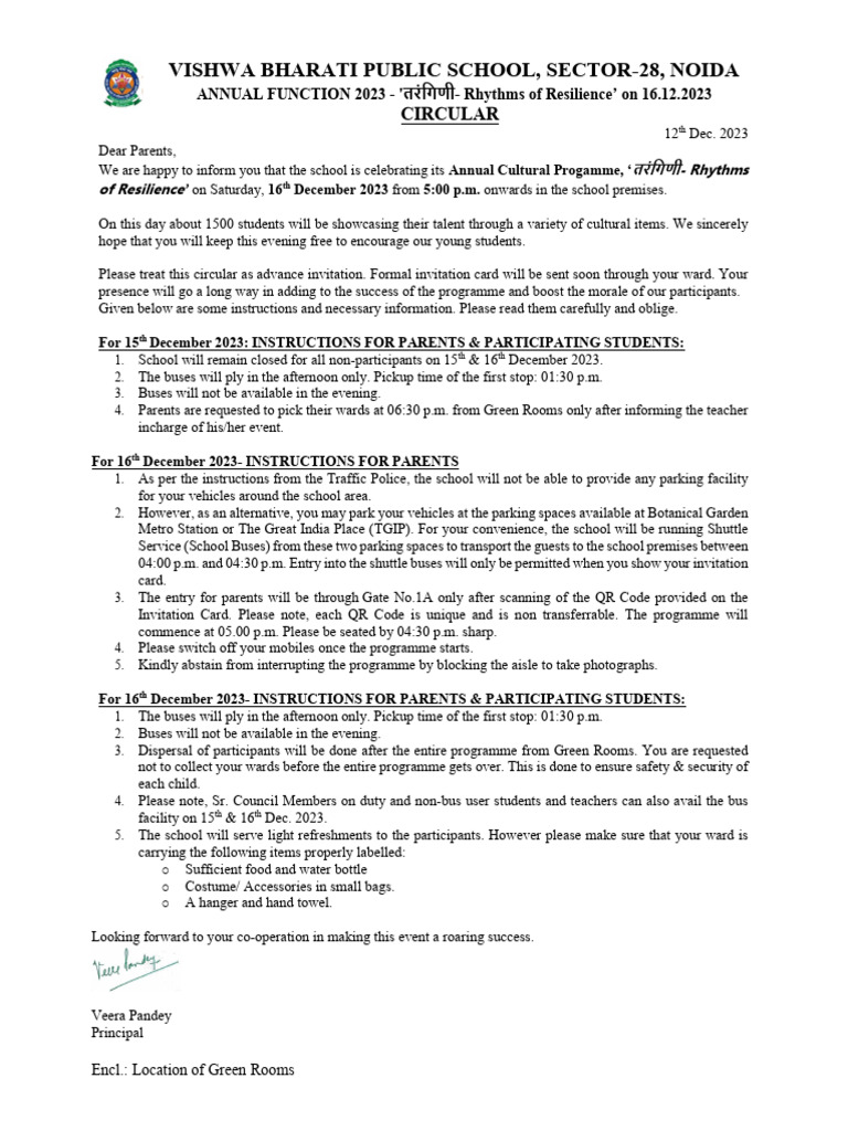Circular For Parents - Annual Funtion | PDF | Public Transport | Transport Circular For Parents - Annual Funtion | PDF | Public Transport | Transport