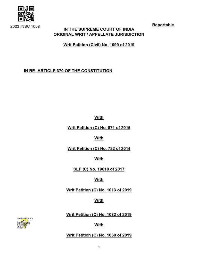 Article 370 | PDF | Government Institutions | Legal Documents