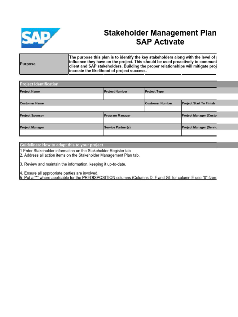 PM - 98 - Sample Stakeholder Management Plan | PDF | Computing | Information Technology
