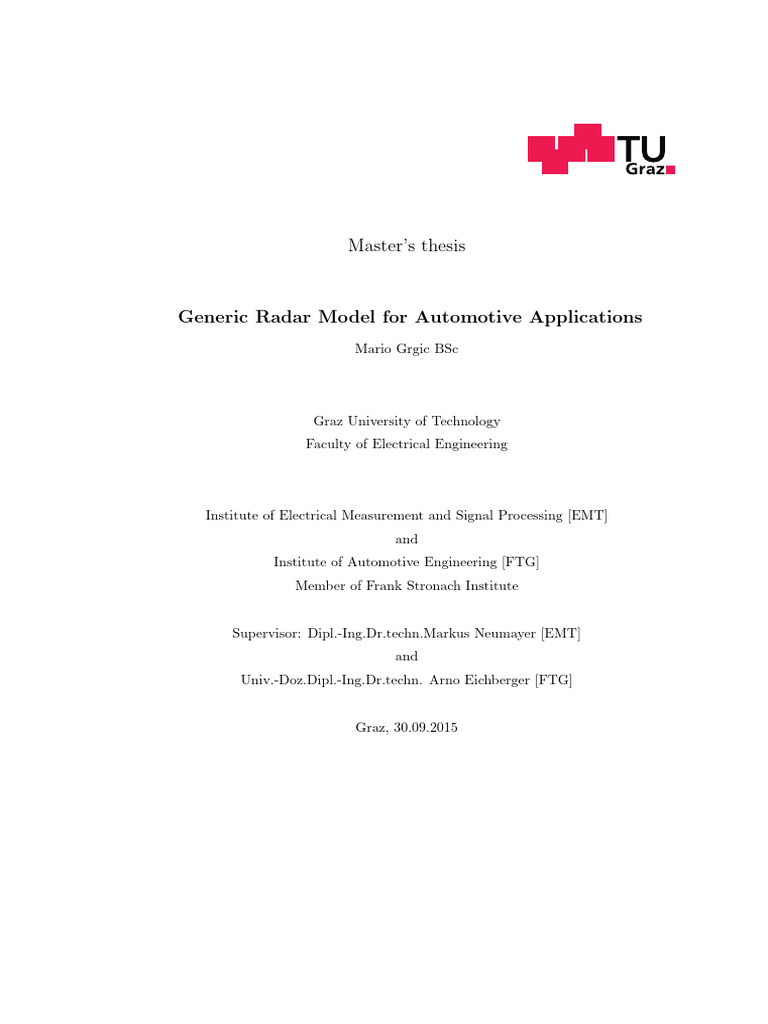 Generic Radar Model For Automotive Applications | PDF | Radar | Antenna (Radio)