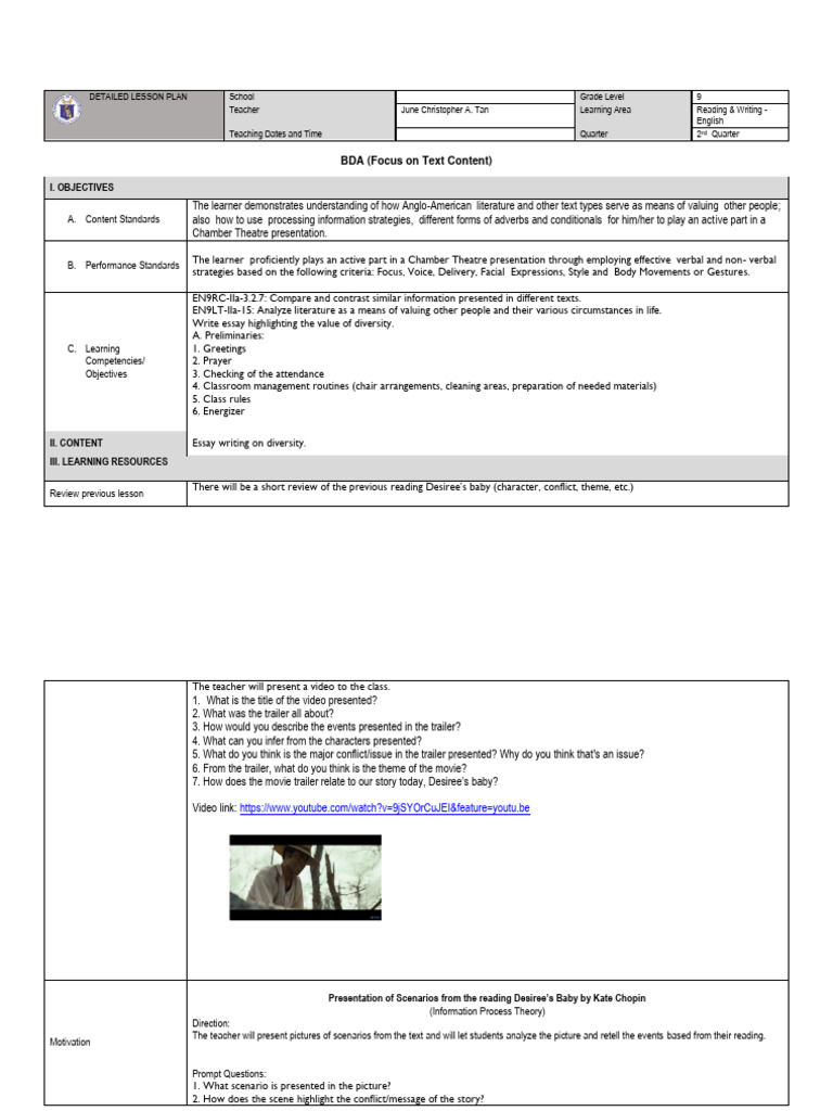 Tan June Christopher A. English DLP | PDF | Essays | Learning