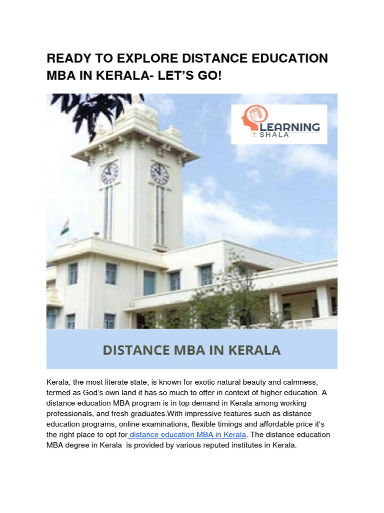 Ready To Explore Distance Education Mba | PDF | Master Of Business ...