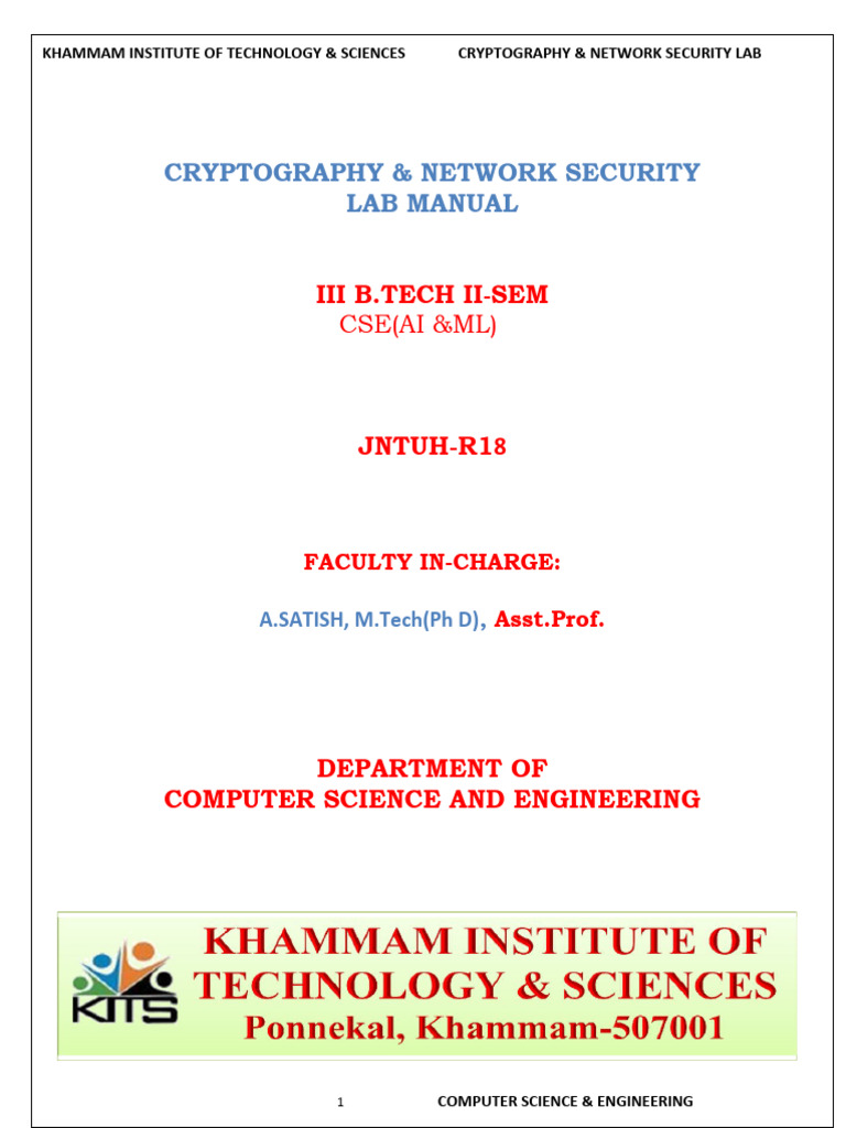 CNS Lab Manual | Download Free PDF | Cryptography | Encryption