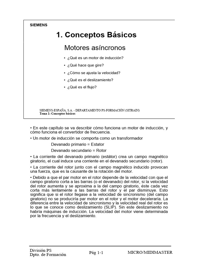 01-MM-Conceptos Básicos | PDF | Motor eléctrico | Corriente eléctrica
