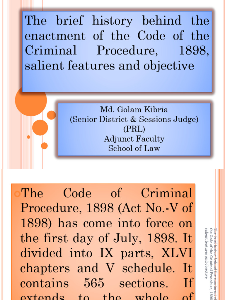 LAW308 Class 02 - The Brief History Behind The Enactment of The Code of ...