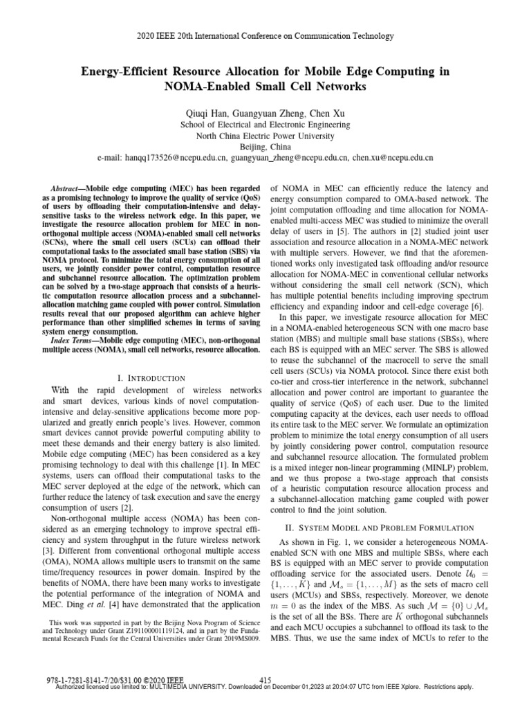 Energy Efficient Resource Allocation For Mobile Edge Computing In Noma