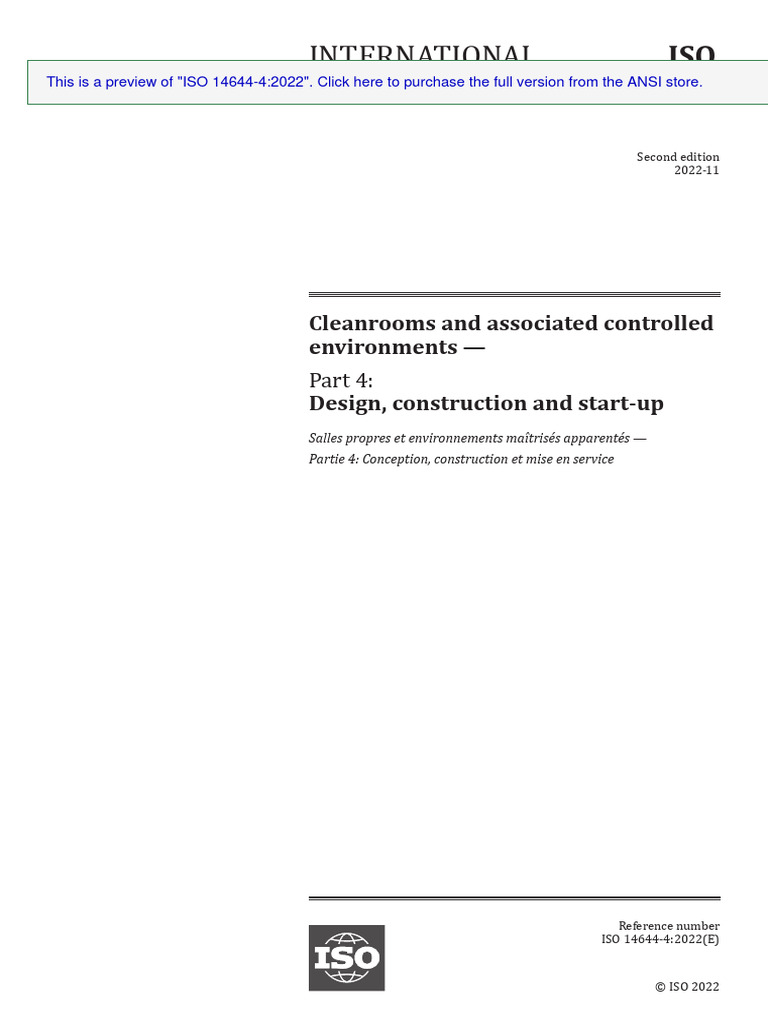 Preview - ISO+14644 4 2022 | PDF | International Organization For Standardization ...