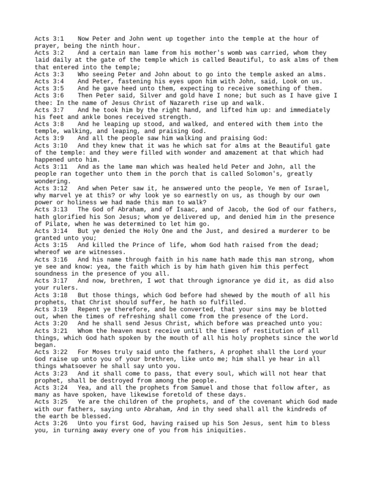 Acts Chapter3 | PDF | Prophet | Jesus