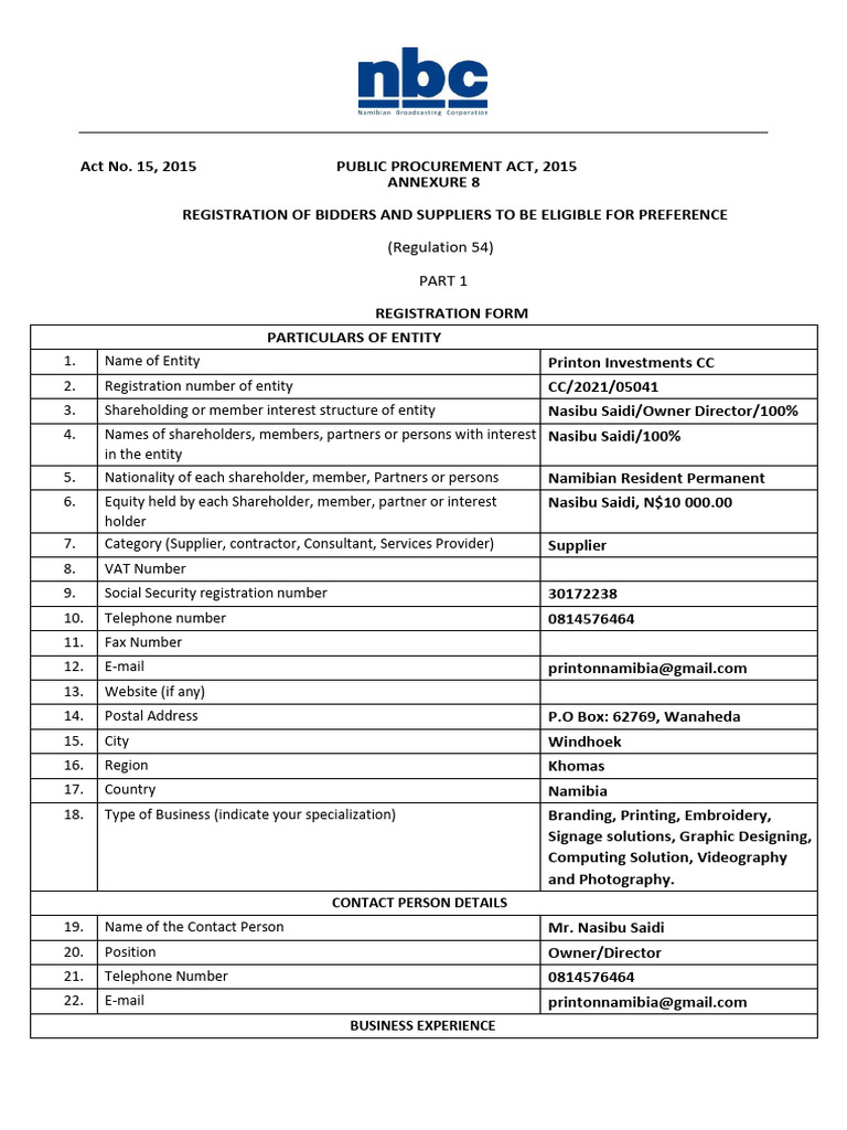NBC - Registration - of - Bidders - and - Supplier - Form - (2023 ...