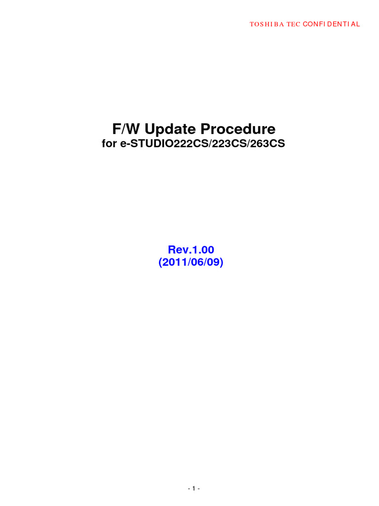 eSTUDIO2xxCS FW Update Procedure V1.0 | PDF | Computer Architecture | Computer Science