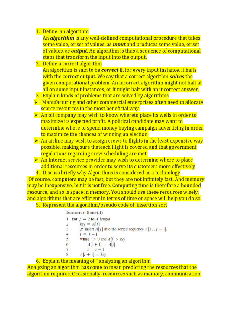 Algorith and Data Structure Revision - 1 | PDF | Algorithms ...
