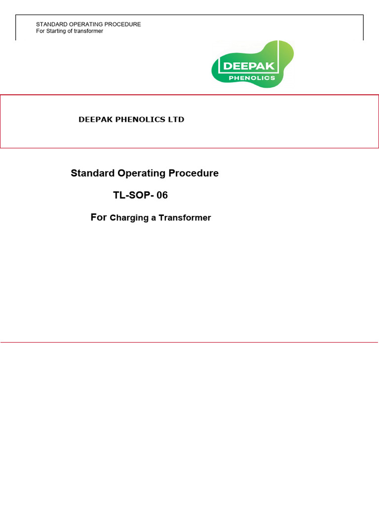 Transformer Charging SOP Guidelines | PDF