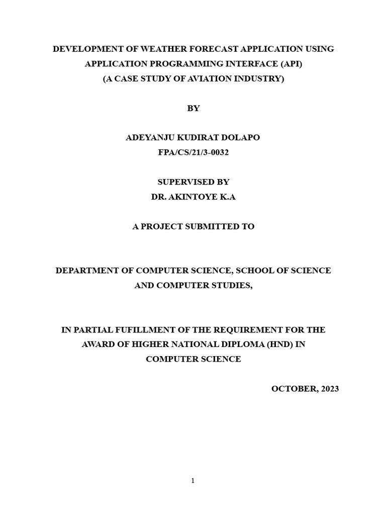 Weather Forecasting Application Using API | PDF | Html | Java Script