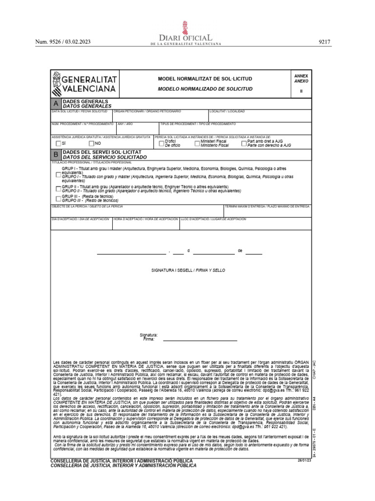 Anexo Ii Solicitud | PDF