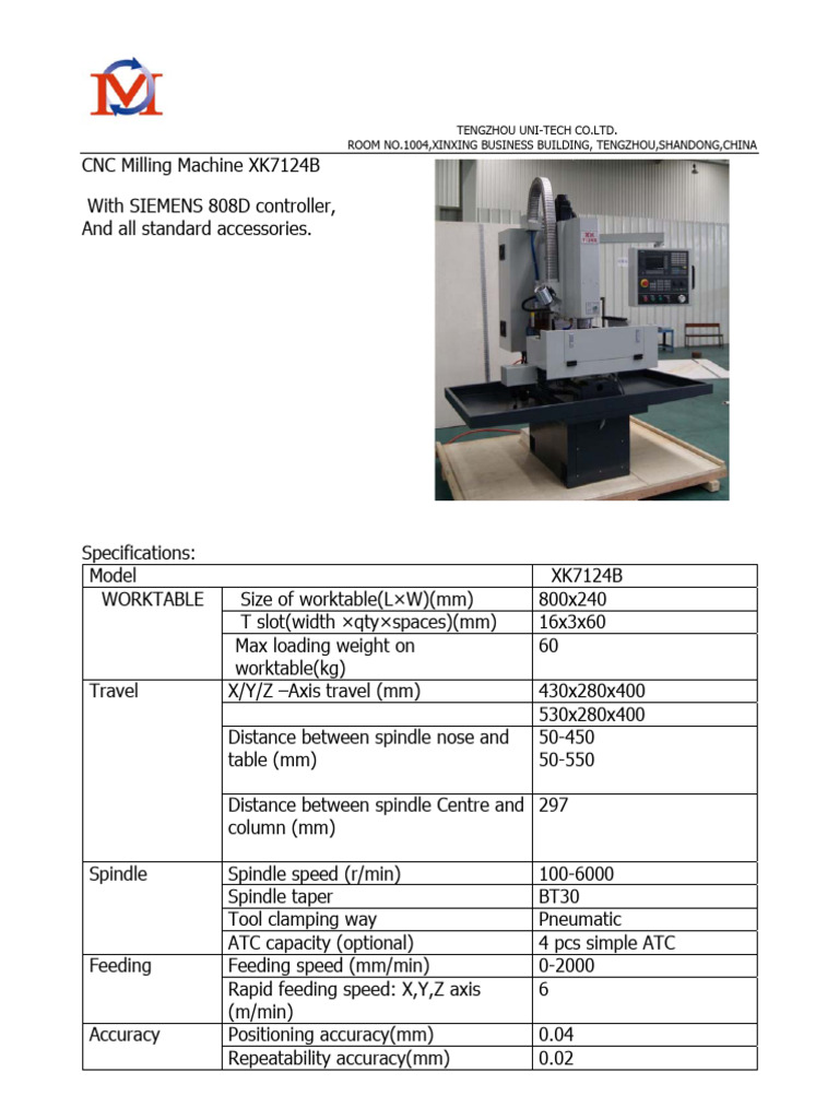 Cnc Milling And Horizontal Milling Machine Pdf Numerical Control