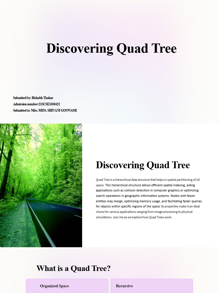 Quad Tree. Ppt | PDF | Computing | Algorithms And Data Structures