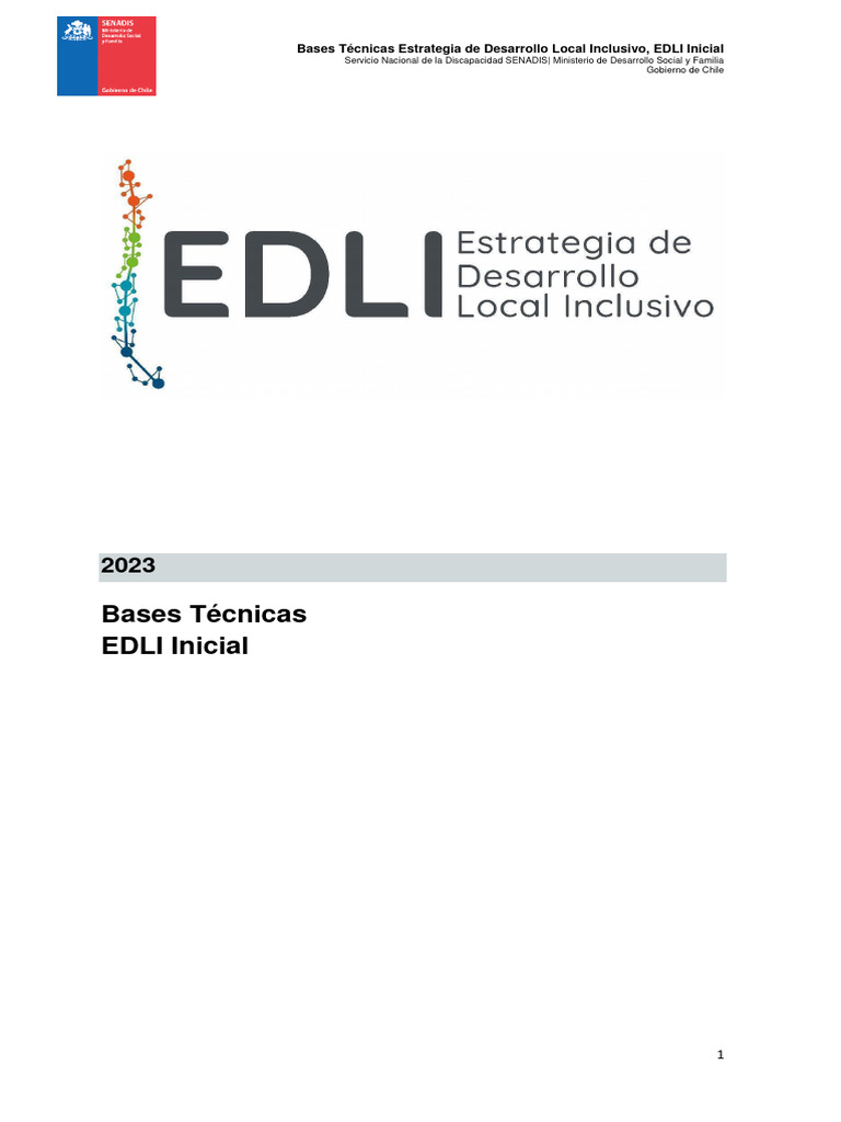 EDLI 2023 - Bases Técnicas EDLI Inicial | PDF | Inclusión (Educación ...