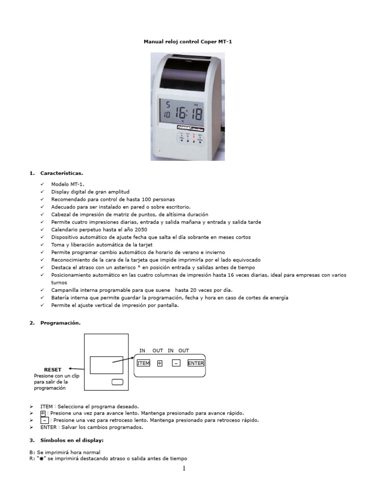 Reloj Tarjetero Trm001 | PDF | Informática | Ingeniería Informática