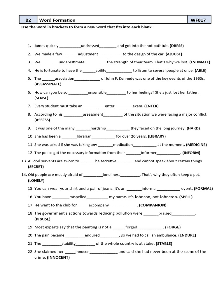 B2 Word Formation | PDF