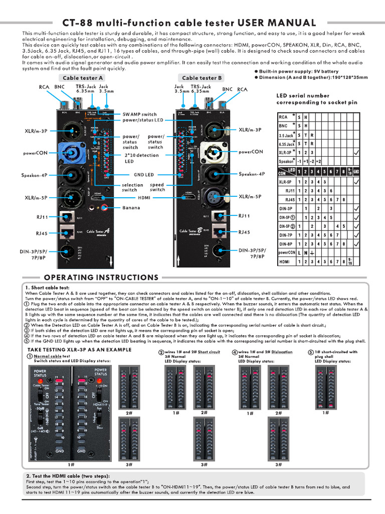 CT-88 Multicable Tester | PDF
