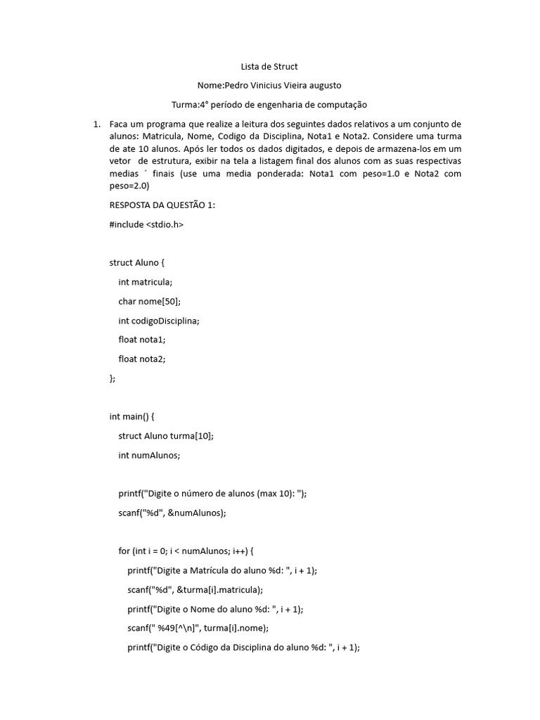 Lista de Struct | PDF | Informática