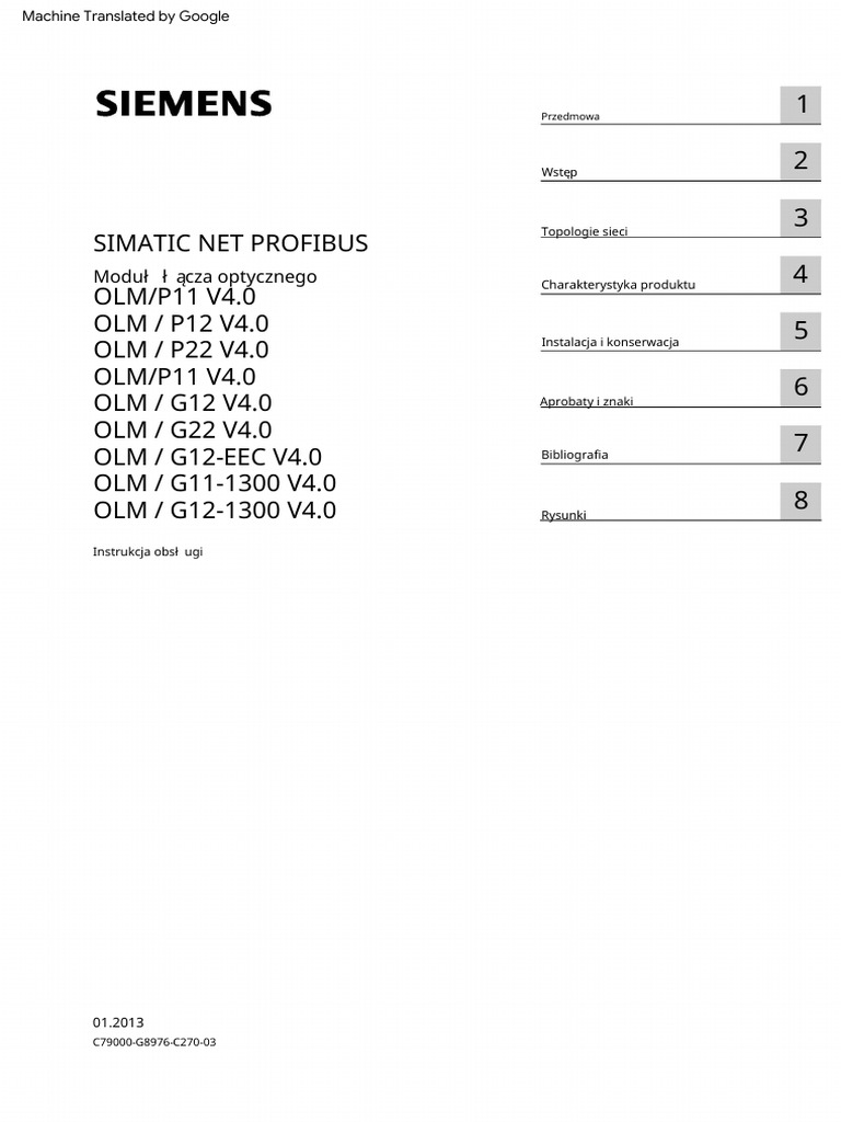 SIMATIC NET PROFIBUS Optical Link Modules OLM Operating Instructions | PDF