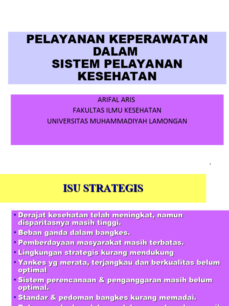 Pelayanan Keparawata Dalan Sistem Pelayanan Kesehatan | PDF | Ilmu Sosial | Sains & Matematika