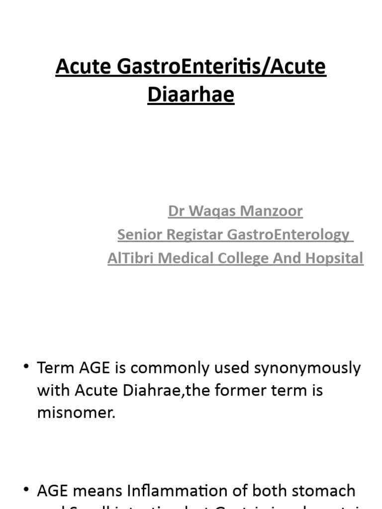 Acute GastroEnteritis | PDF | Diarrhea | Human Feces