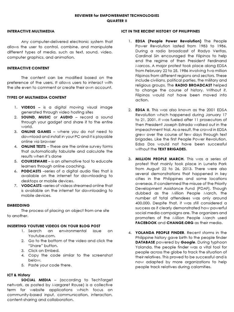 EmTech Q2 QA Reviewer | PDF | Information | Infographics