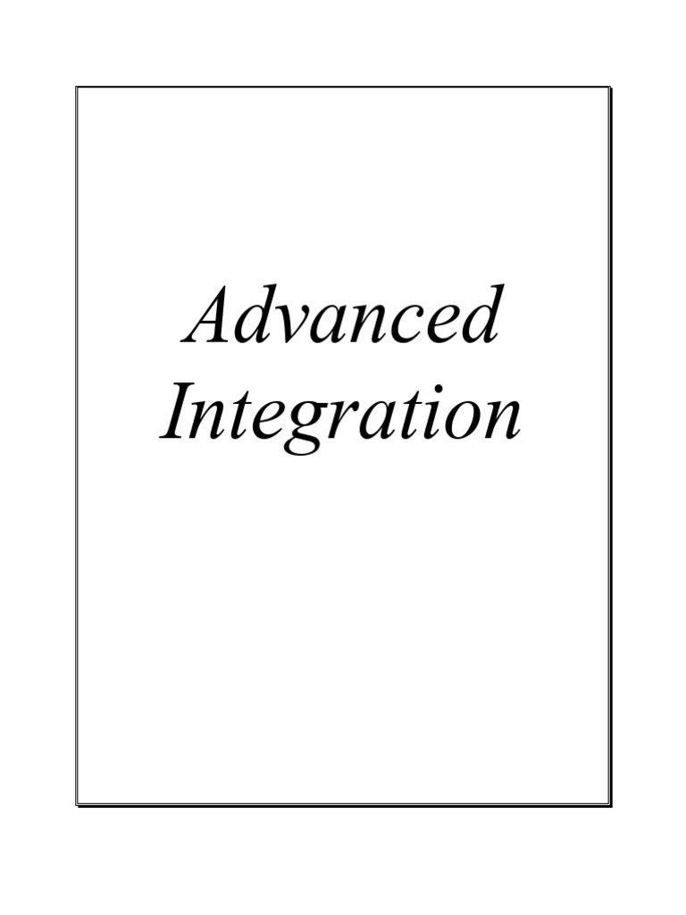 Dan Hamilton - Advanced Integration (2002) | PDF | Integral ...