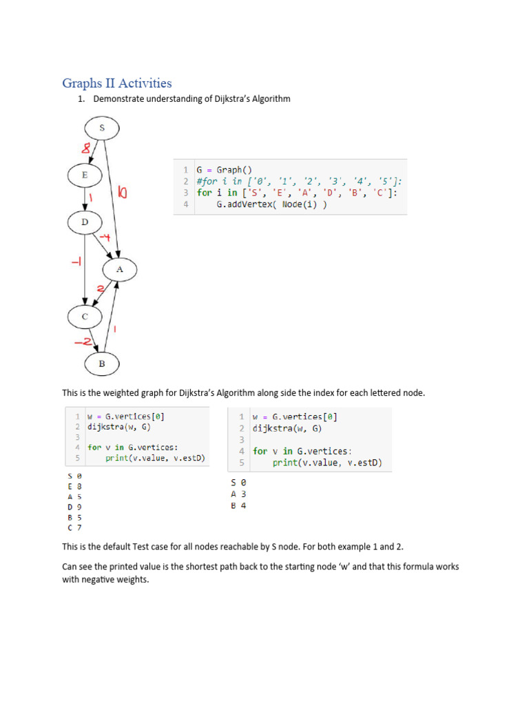 Graphs 2 Activity | PDF | Dynamic Programming | Combinatorics