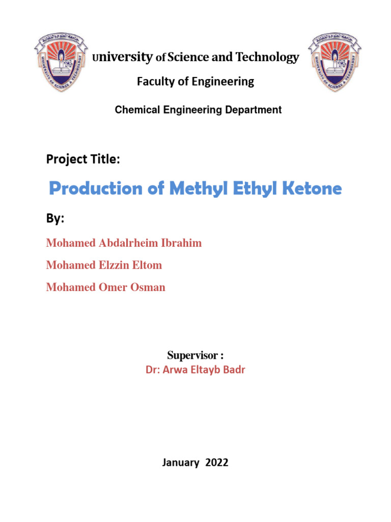 Production of Methyl Ethyl Ketone | PDF | Distillation | Pressure