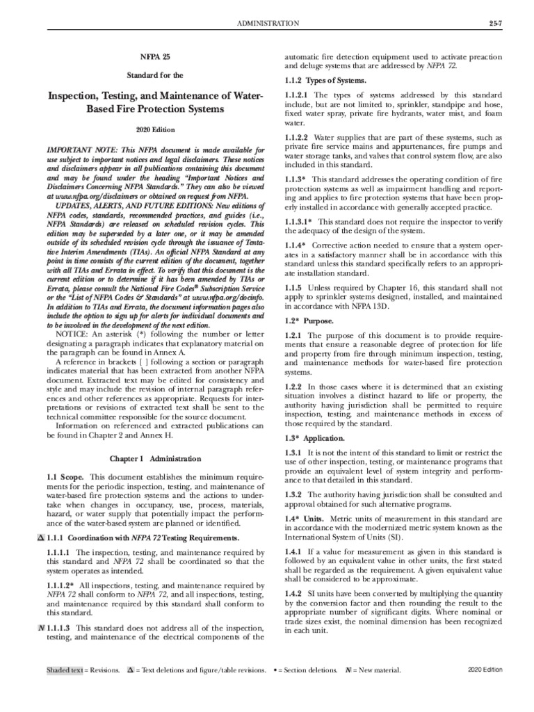 Nfpa 25-2020 10 | PDF | Fire Sprinkler System | International System Of ...