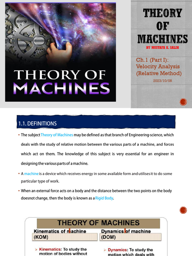 Theory Of Machines Velocity Analysis Pdf