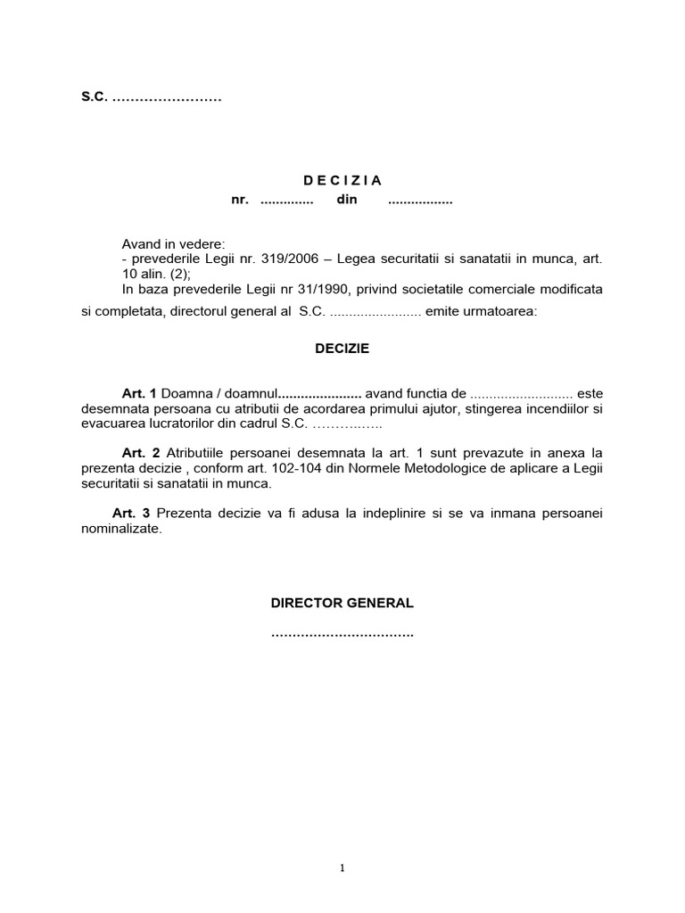 Decizie Prim Ajutor | PDF