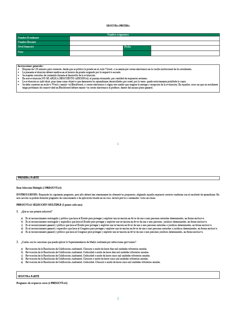 SEGUNDA PRUEBA ICI 2 sem-2021 | PDF | Multa (pena) | Evaluación