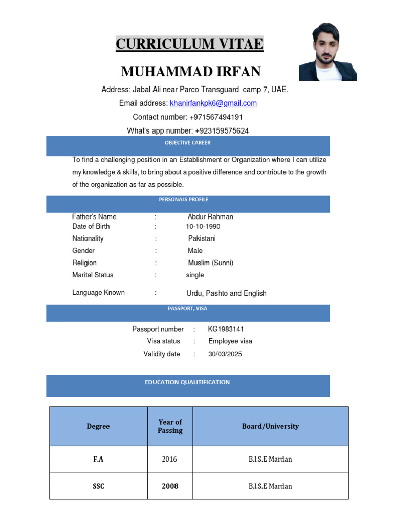 Irfan CV Plumber | Download Free PDF | Pakistan