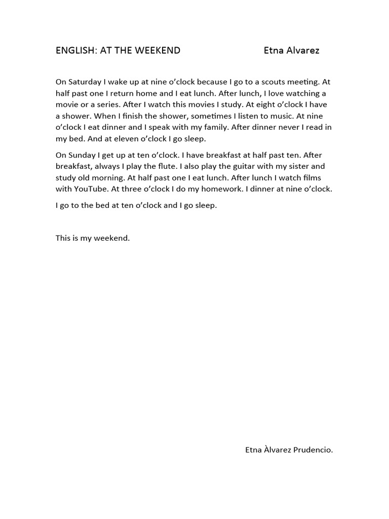 At The Weekend... | PDF