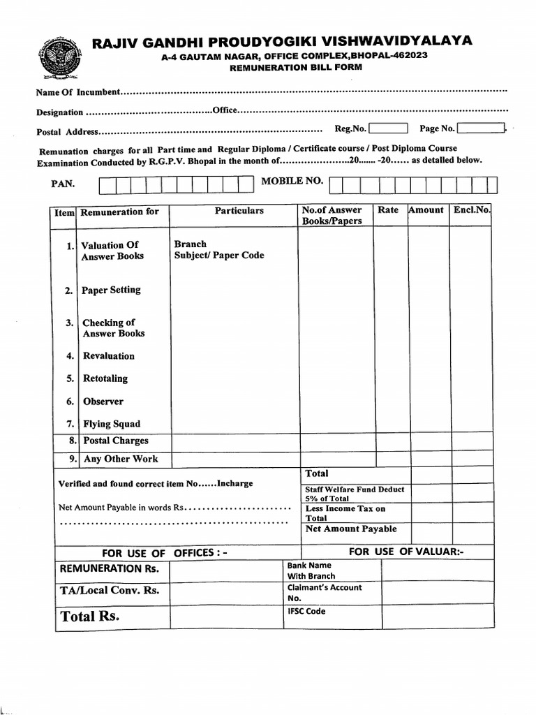 Remuneration Bills | PDF