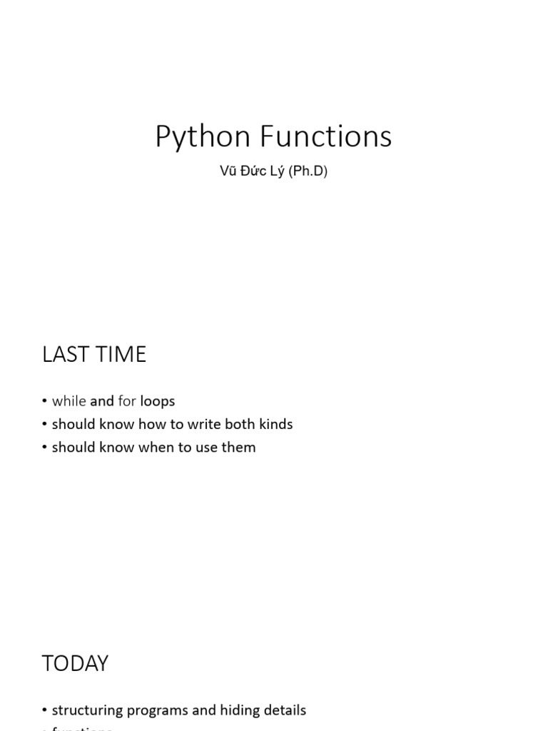 Functions Pdf Parameter Computer Programming Variable Computer Science