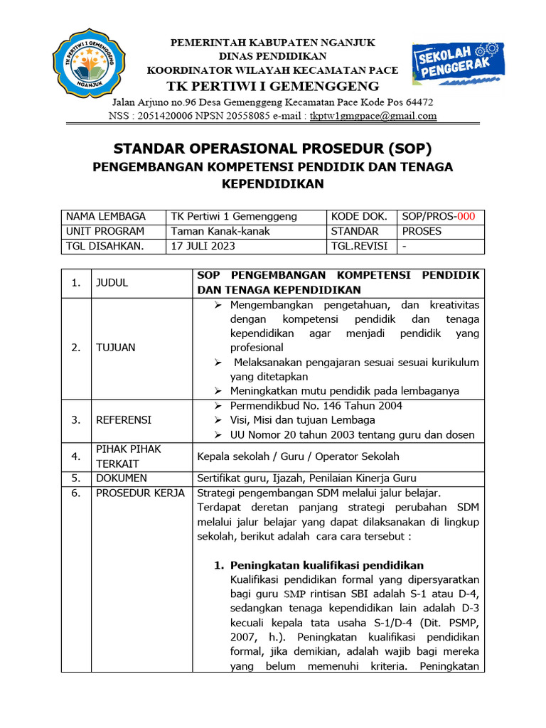 Sop Kompetensi | PDF | Karier & Perkembangan | Bisnis
