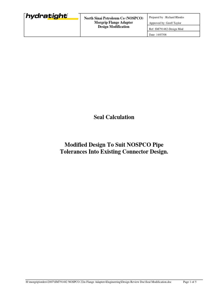Seal Calculation | PDF