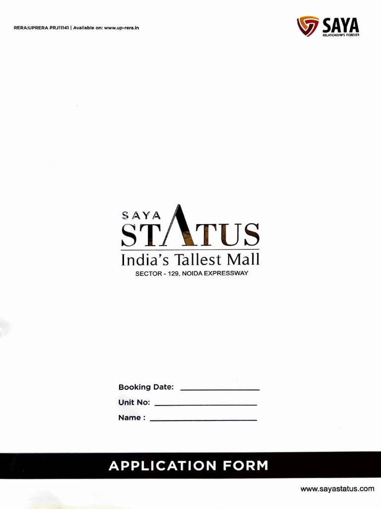 Saya Status App Form | PDF