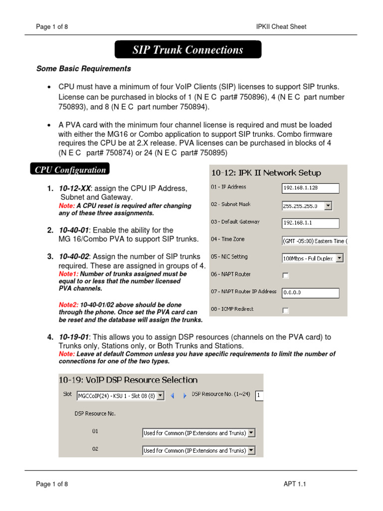 IPK2 SIP Trunk Connections (114 KB) | PDF | Session Initiation Protocol | Domain Name System