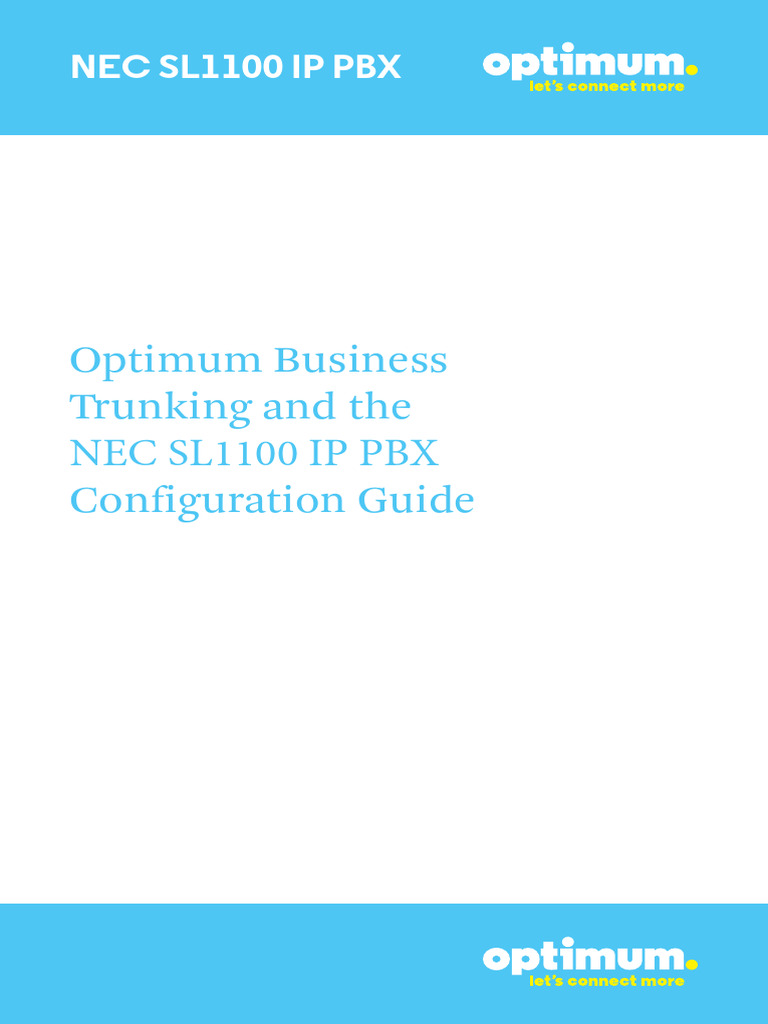 Nec sl1100 | PDF | Session Initiation Protocol | Ip Address