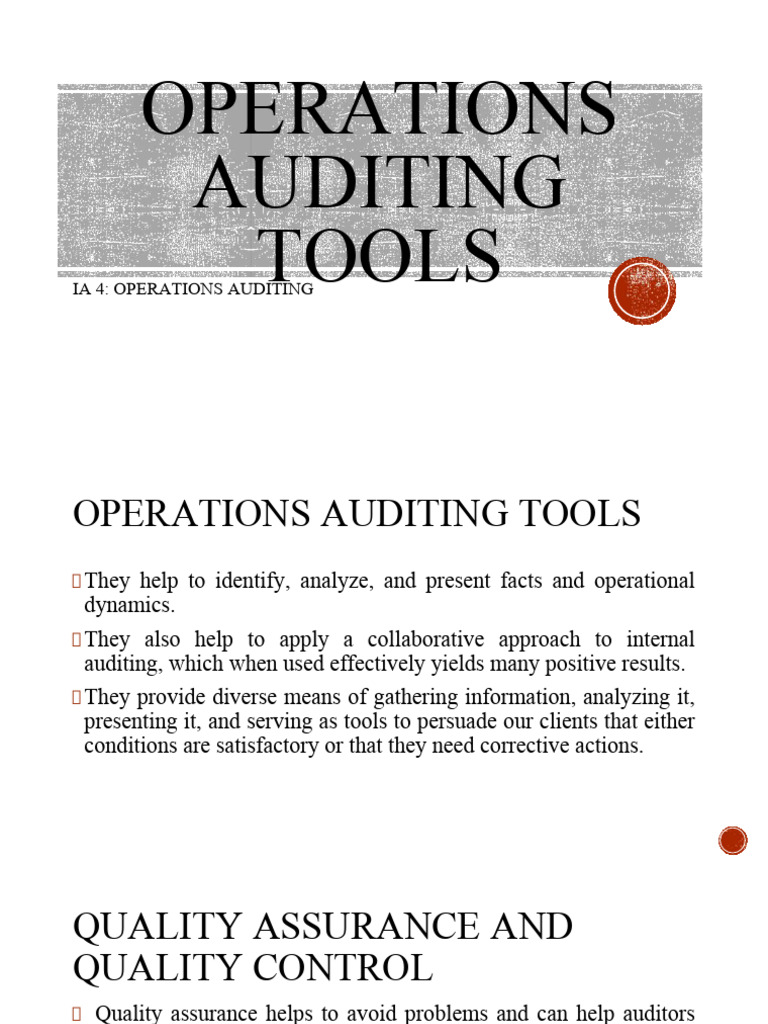Essential Operations Auditing Tools | PDF | Audit | Risk