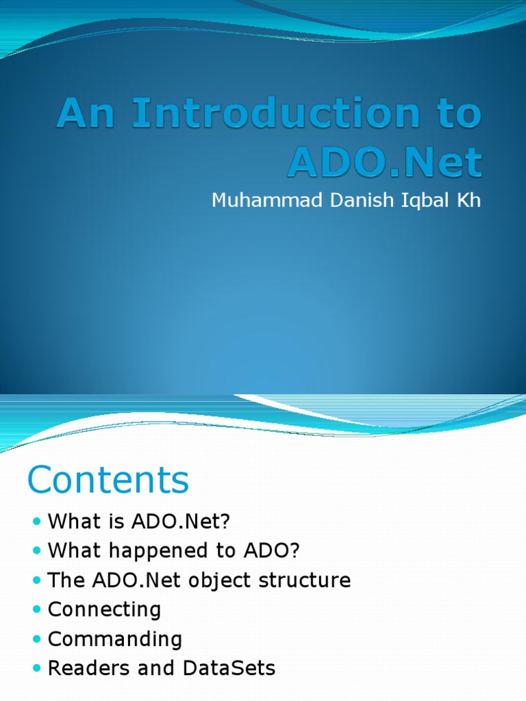 ADO.Net Guide: Data Access, DataSets, DataTables, DataRelations | PDF | Component Object Model ...