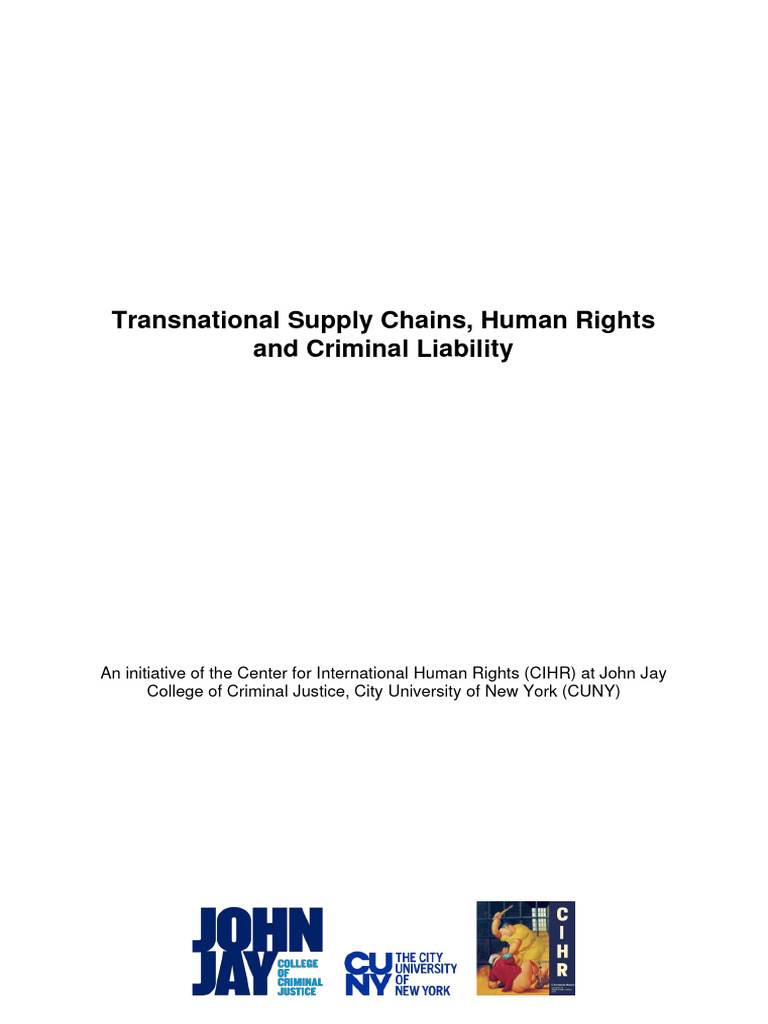 Transnational Supply Chains Human Rights and Criminal Liability | PDF ...