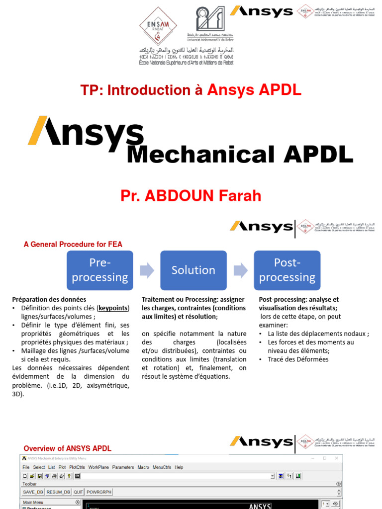 Guide Pratique Ansys APDL | PDF | Mathématiques