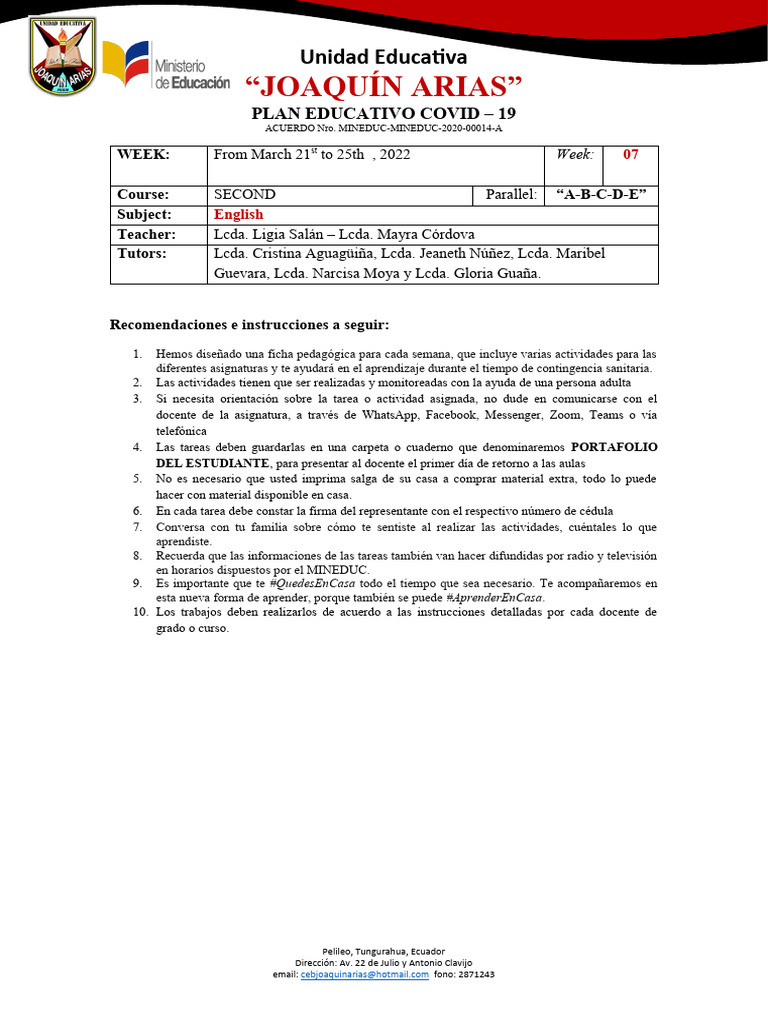 2-Ingles-Semana 07-P3 | PDF | Comunicación humana | Modificación de comportamiento